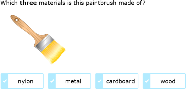 IXL - Identify multiple materials in objects (Year 2 science practice)