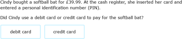 IXL - Debit cards and credit cards (Year 7 maths practice)