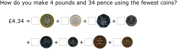 IXL - Least number of coins (Year 2 maths practice)
