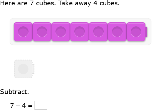 IXL - Subtract with cubes - numbers up to 10 (Reception maths practice)