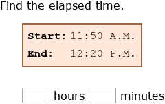 IXL - Find the elapsed time (Year 5 maths practice)