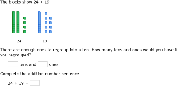 IXL - Use models to add two-digit numbers - with regrouping (Year 3 ...