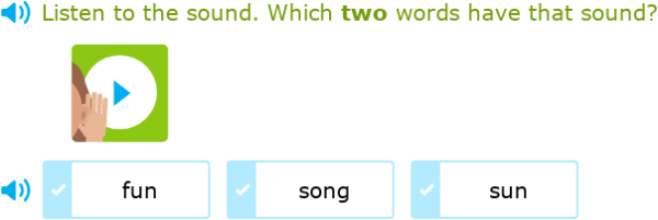 IXL - Which two words have the same ending? (Reception English practice)