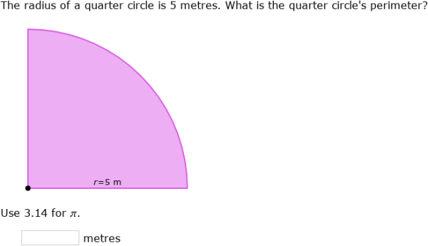 IXL - Perimeter of semicircles and quarter circles (Year 10 maths practice)