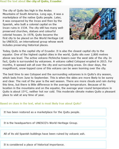 IXL - Read about famous places (Year 6 English practice)