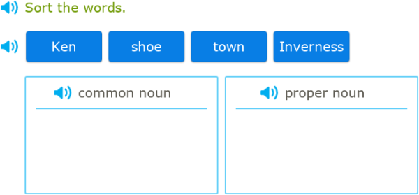 IXL - Sort common and proper nouns (Year 2 English practice)