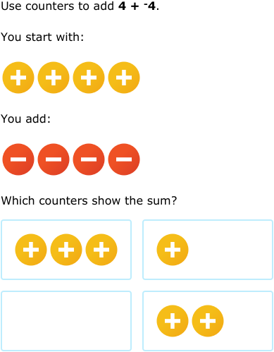 IXL - Add integers using counters (Year 7 maths practice)