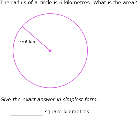 IXL - Area of circles: exact values (Year 10 maths practice)