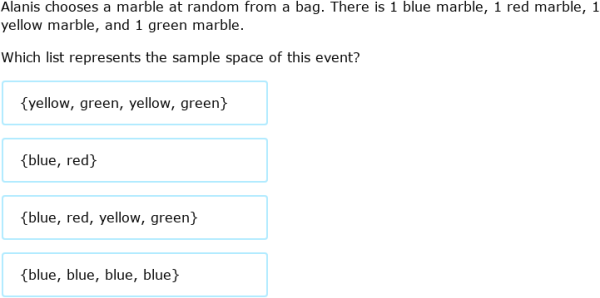 IXL - Sample spaces of simple events (Year 8 maths practice)