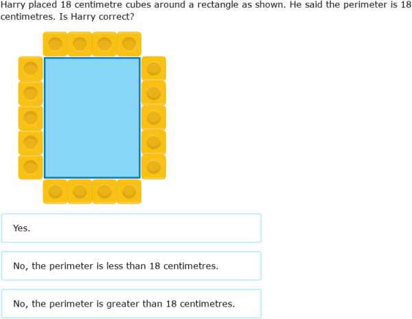 IXL - Find the perimeter of a rectangle using centimetre cubes (Year 3 maths practice)