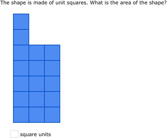 IXL - Find the area of figures made of unit squares (Year 5 maths practice)