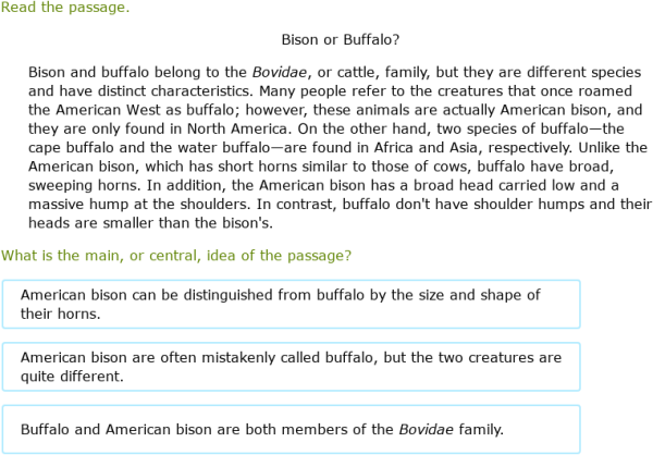 IXL - Determine the main idea of a passage (Year 9 English practice)
