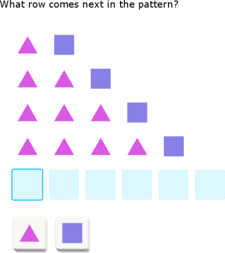IXL - Find the next row in a growing pattern (Year 1 maths practice)