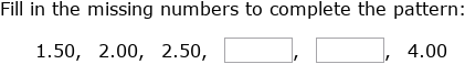 IXL - Number sequences involving decimals (Year 6 maths practice)