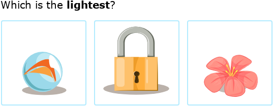 IXL - Light and heavy (Year 2 science practice)