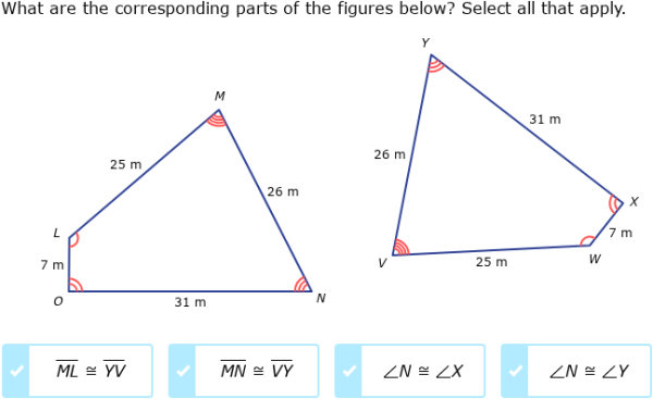 IXL - Congruence statements and corresponding parts (Year 9 maths practice)
