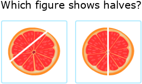 IXL - Identify halves (Reception maths practice)