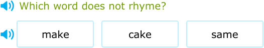 IXL - Which word does not rhyme? (Year 2 English practice)
