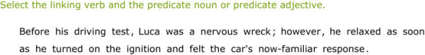 IXL - Identify linking verbs, predicate adjectives and predicate nouns ...