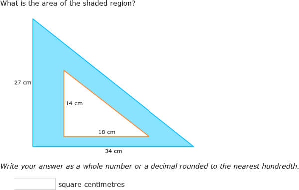 IXL - Area between two shapes (Year 8 maths practice)