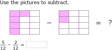 IXL - Subtract fractions with the same denominator using area models ...