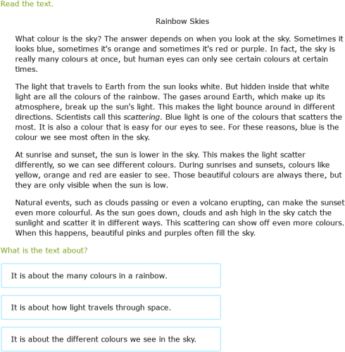 IXL - Read about science and nature (Year 4 English practice)
