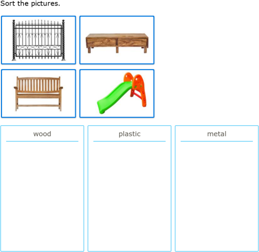 IXL - Sort objects by material (Year 1 science practice)