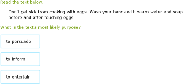 IXL - Identify the purpose of a text (Year 6 English practice)