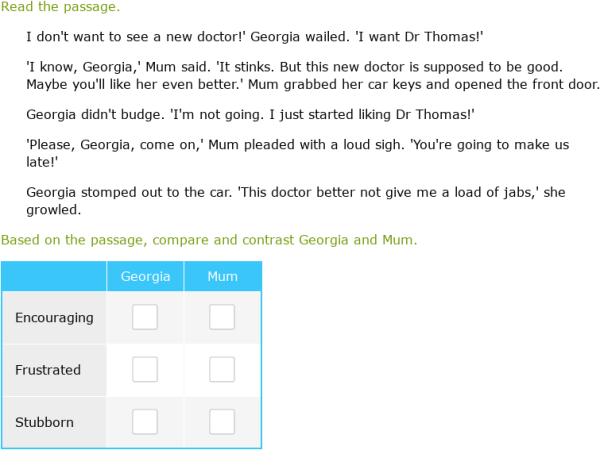 IXL Compare And Contrast Characters Year 5 English Practice 