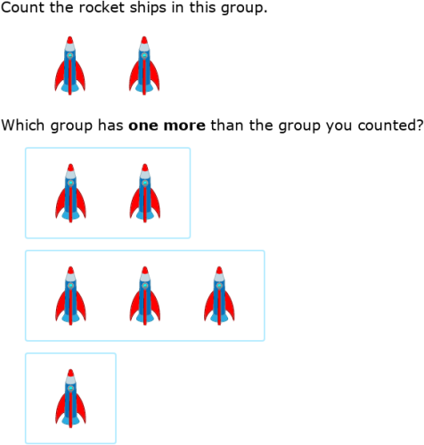 IXL - One more with pictures - up to 5 (Reception maths practice)