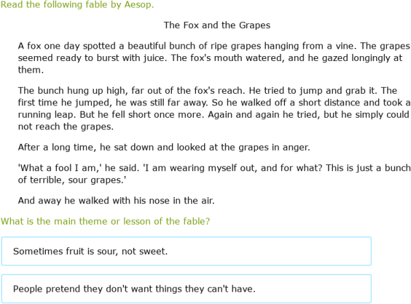 IXL - Determine the themes of myths, fables and folktales (Year 4 ...