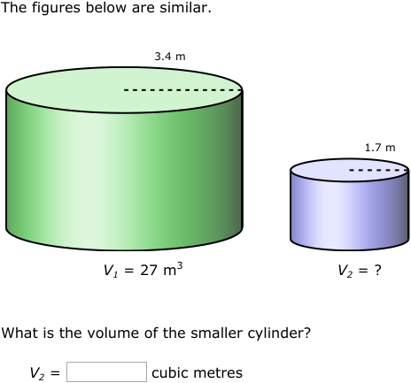 IXL - Volume and surface area of similar solids (Year 10 maths practice)