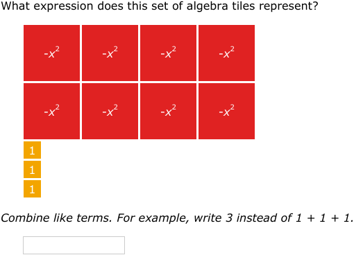 IXL - Model polynomials with algebra tiles (Year 10 maths practice)