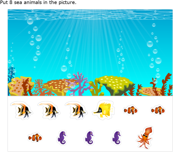 IXL - Count using stickers - up to 10 (Reception maths practice)