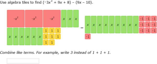 IXL - Add and subtract polynomials using algebra tiles (Year 11 maths ...