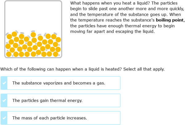 IXL - Particle motion and changes of state (Year 7 science practice)