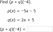IXL - Composition of linear functions: find a value (Year 11 maths practice)