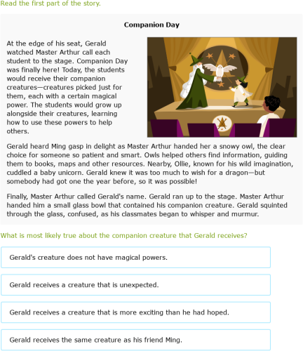 IXL - Read fantasy with illustrations (Year 6 English practice)