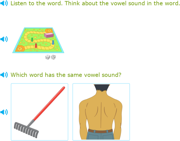 IXL - Find the word with the same vowel sound (Year 1 English practice)