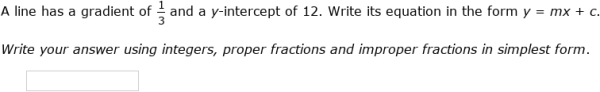IXL - Write an equation in y=mx+c form from a gradient and y-intercept (Year 9 maths practice)