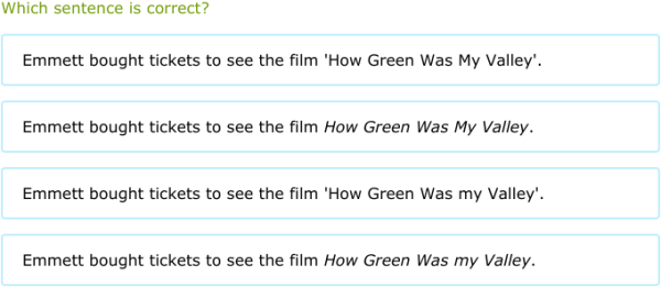 IXL - Formatting and capitalising titles: review (Year 10 English practice)