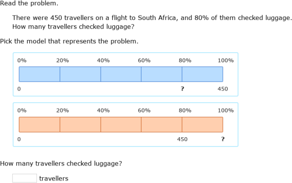 IXL - Solve percent problems using bar models (Year 7 maths practice)