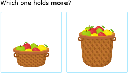 IXL - Holds more or less (Reception maths practice)