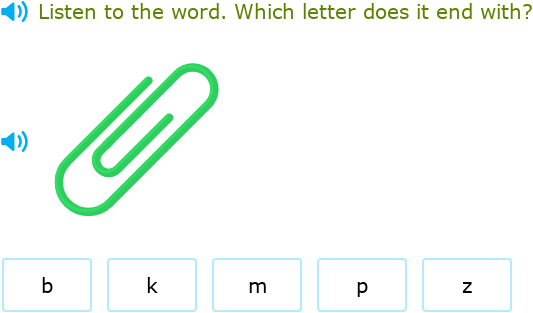 IXL - Which letter does the word end with? (Year 2 English practice)