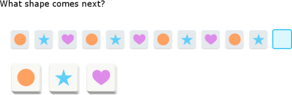 IXL - Find the next shape in a pattern (Year 1 maths practice)