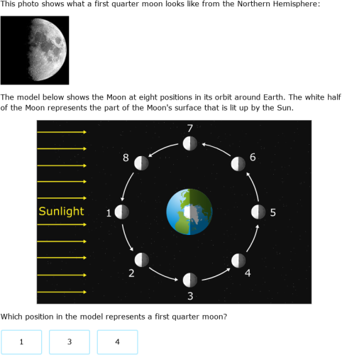 IXL - Identify phases of the Moon (Year 8 science practice)
