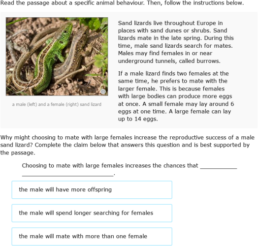 IXL - How can animal behaviours affect reproductive success? Identify ...