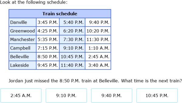 IXL - Schedules and timelines - 12-hour time (Year 6 maths practice)