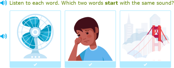 IXL - Which two words start with the same sound? (Year 1 English practice)