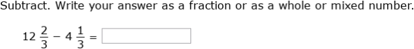 IXL - Add and subtract mixed numbers with the same denominator (Year 7 maths practice)